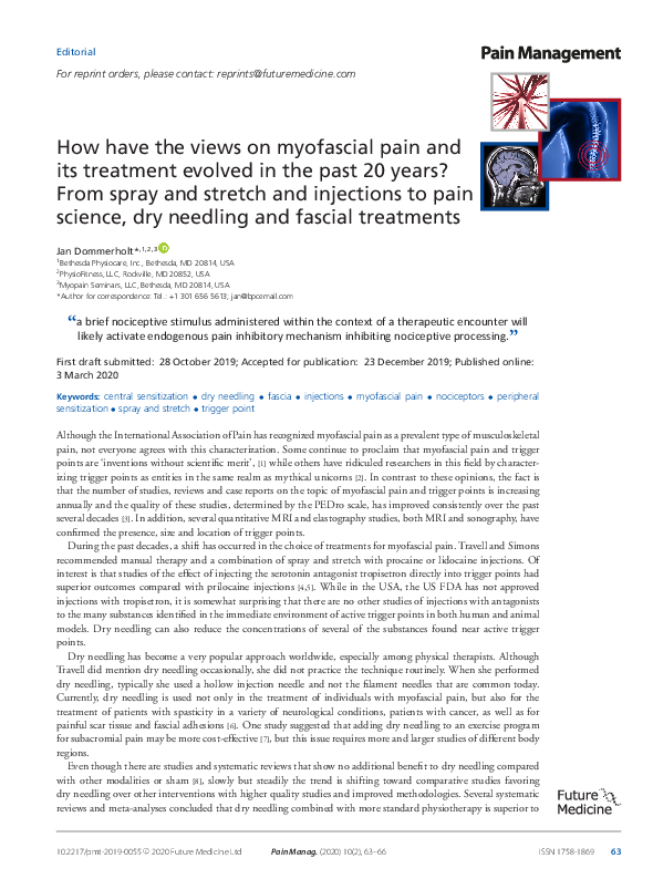 (PDF) How have the views on myofascial pain and its treatment evolved ...