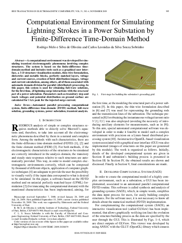 (PDF) Computational Environment for Simulating Lightning Strokes in a Power Substation by Finite ...