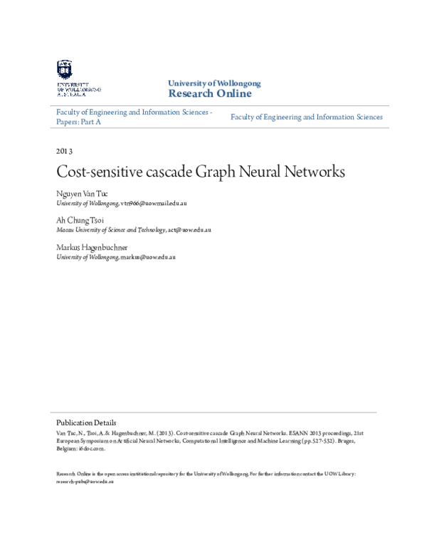 (PDF) Cost-sensitive cascade Graph Neural Networks | Nguyen Van Tuc - Academia.edu