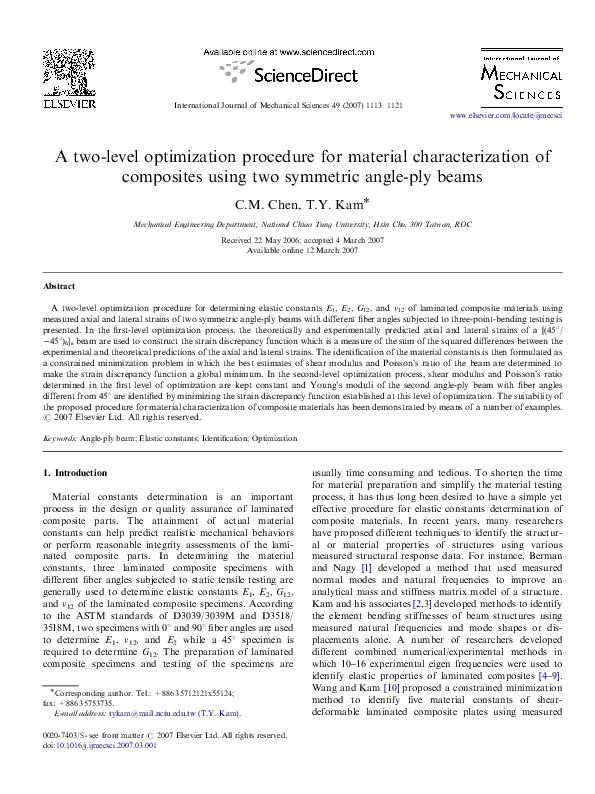 (PDF) A two-level optimization procedure for material characterization ...