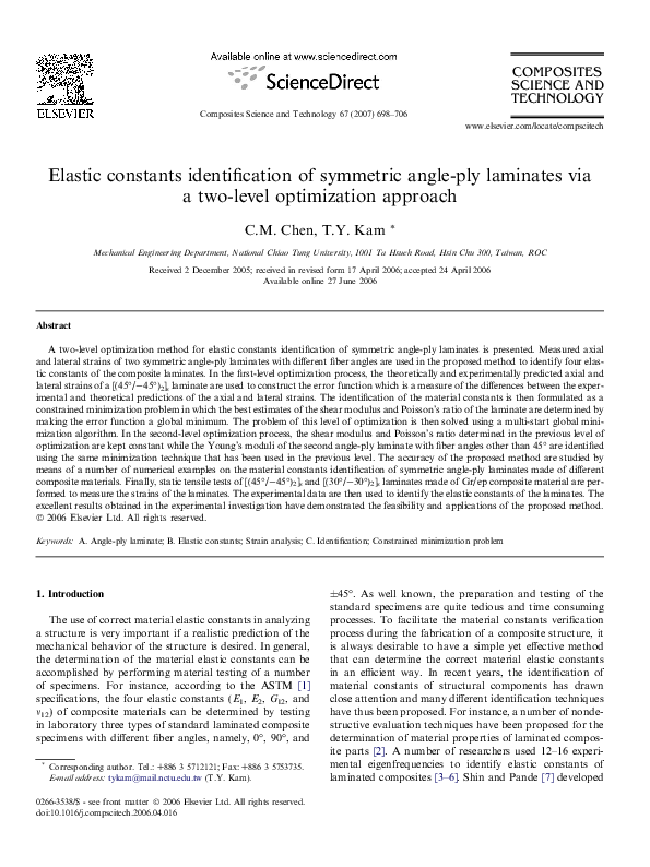 (PDF) Elastic constants identification of symmetric angle-ply laminates ...