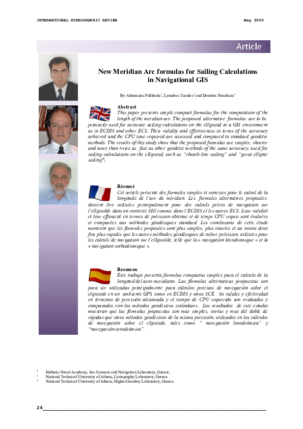 (PDF) New Meridian Arc formulas for Sailing Calculations in ...