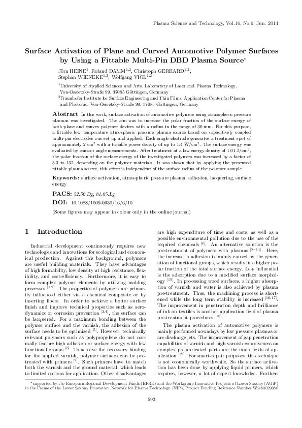 (PDF) Surface Activation of Plane and Curved Automotive Polymer ...