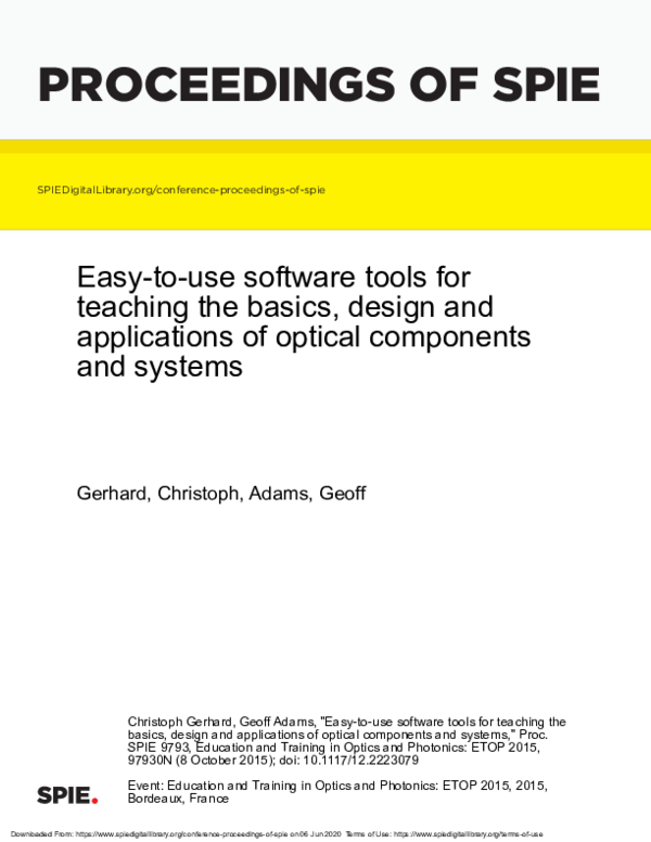 (PDF) Easy-to-use software tools for teaching the basics, design and ...