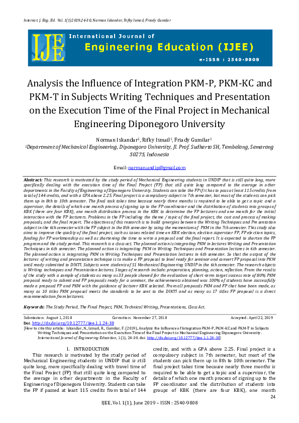 (PDF) Analysis the Influence of Integration PKM-P, PKM-KC and PKM-T in ...