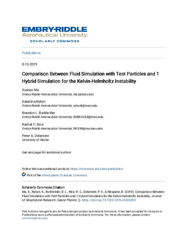 (PDF) Comparison between fluid simulation with test particles and ...