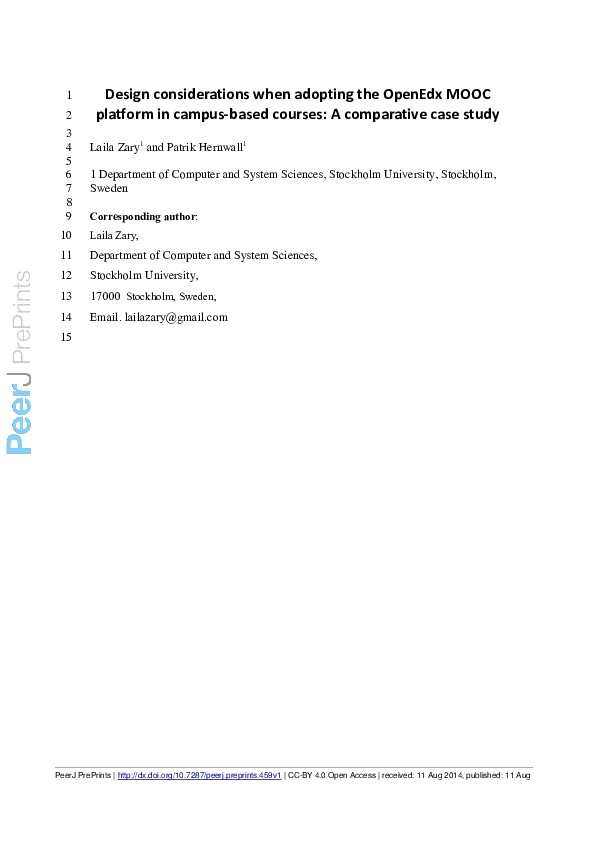 (PDF) Design considerations when adopting the OpenEdx MOOC platform in ...
