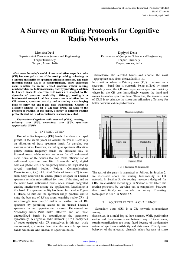 Pdf A Spectrum Aware Routing Protocol For Ad Hoc Cognitive Radio Networks Evangelos Pallis
