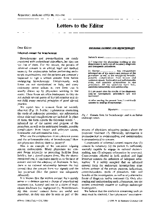 (PDF) Informed consent for bronchoscopy