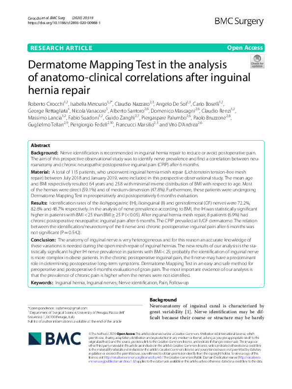 (PDF) Dermatome Mapping Test in the analysis of anatomo-clinical ...