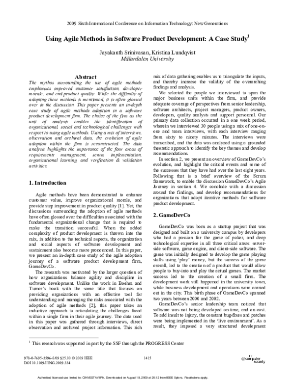 (PDF) Challenges in Adopting Agile Methods in Software