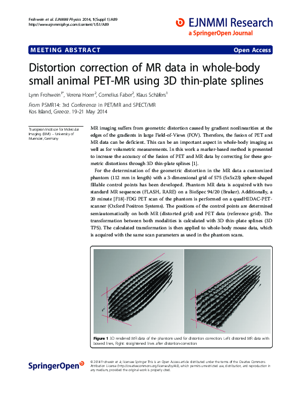 (PDF) Distortion correction of MR data in whole-body small animal PET ...