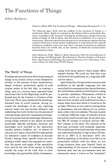 (PDF) The Function of Things