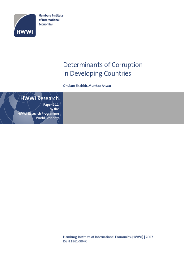 (PDF) Determinants of corruption in developing countries