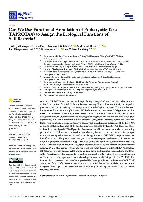 (PDF) Can We Use Functional Annotation of Prokaryotic Taxa (FAPROTAX ...