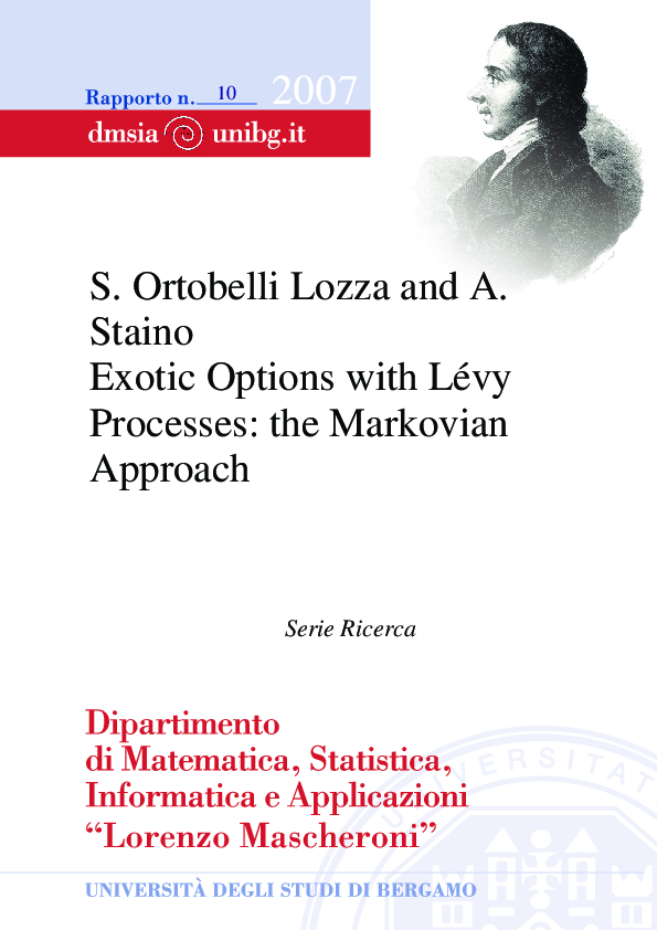 (PDF) Exotic Options with L vy Processes: the Markovian Approach