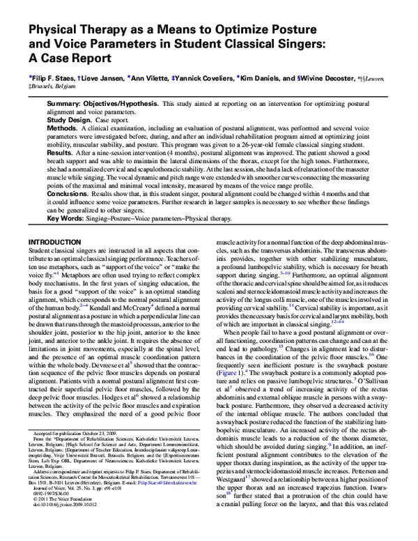 (PDF) Physical Therapy as a Means to Optimize Posture and Voice ...