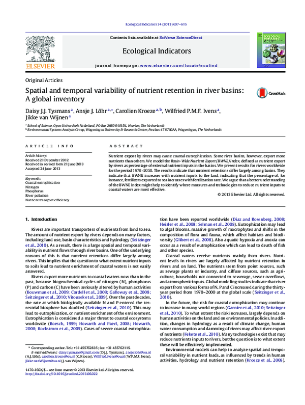 Pdf Spatial And Temporal Variability Of Nutrient Retention In River