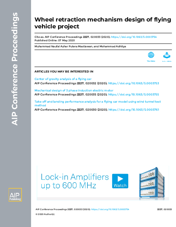 (PDF) Wheel retraction mechanism design of flying vehicle project