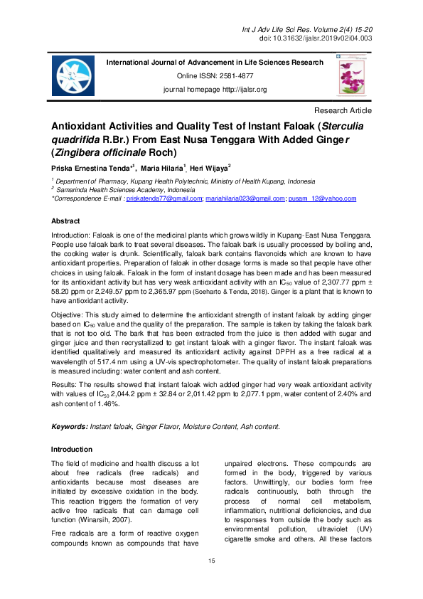 (PDF) Antioxidant Activities and Quality Test of Instant Faloak ...