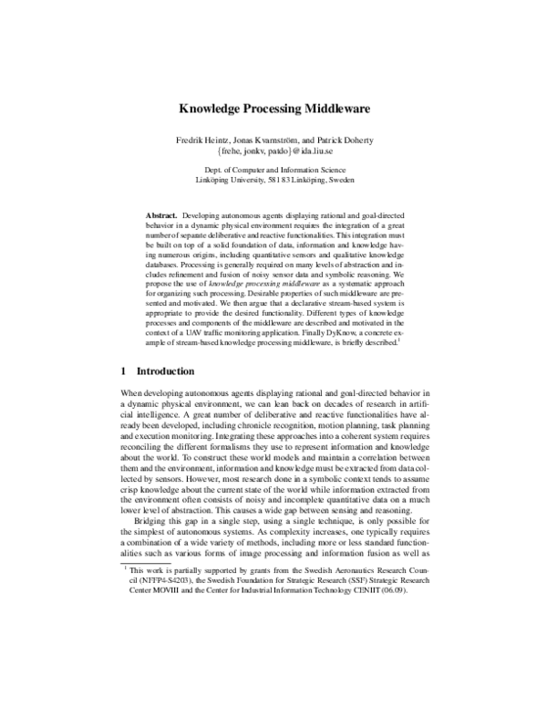 (PDF) Knowledge Processing Middleware