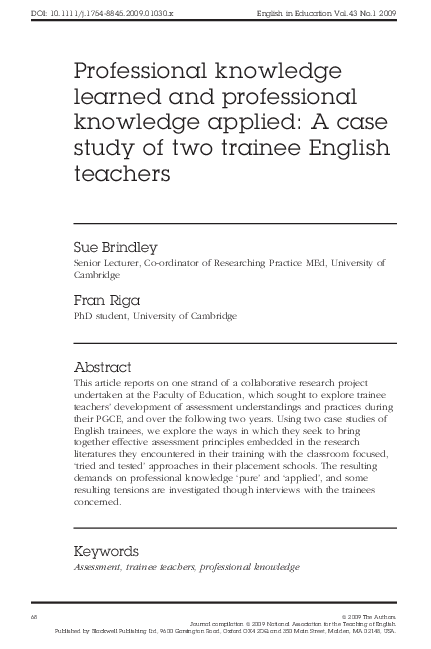 (PDF) Professional knowledge learned and professional knowledge applied ...