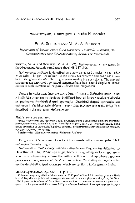(PDF) Halteromyces, a new genus in the Mucorales