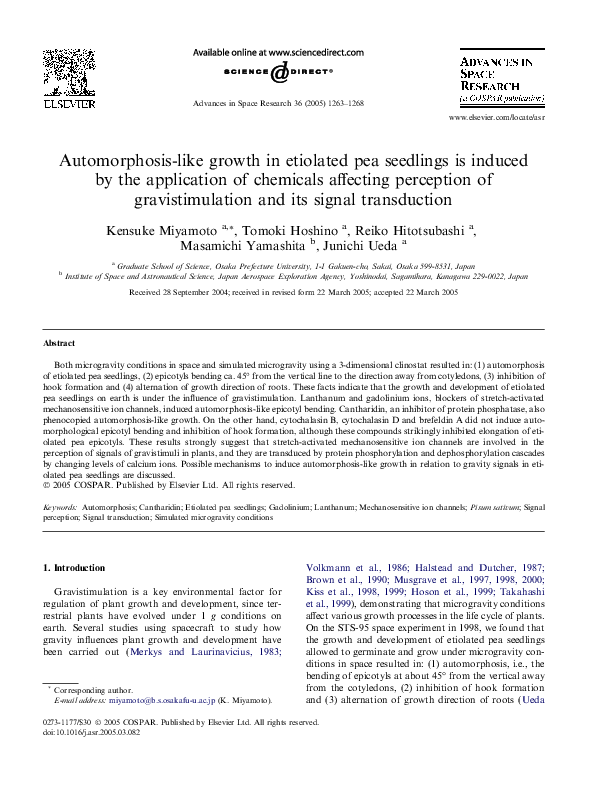 (PDF) Automorphosis-like growth in etiolated pea seedlings is induced ...