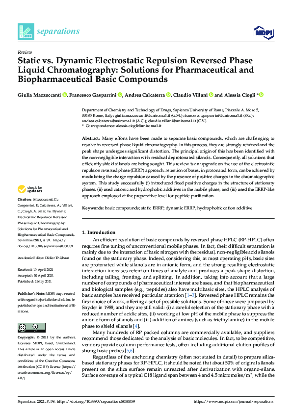 (PDF) Advancements in Electrostatic Repulsion HPLC