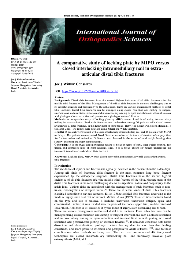 (PDF) A comparative study of locking plate by MIPO versus closed interlocking intramedullary ...
