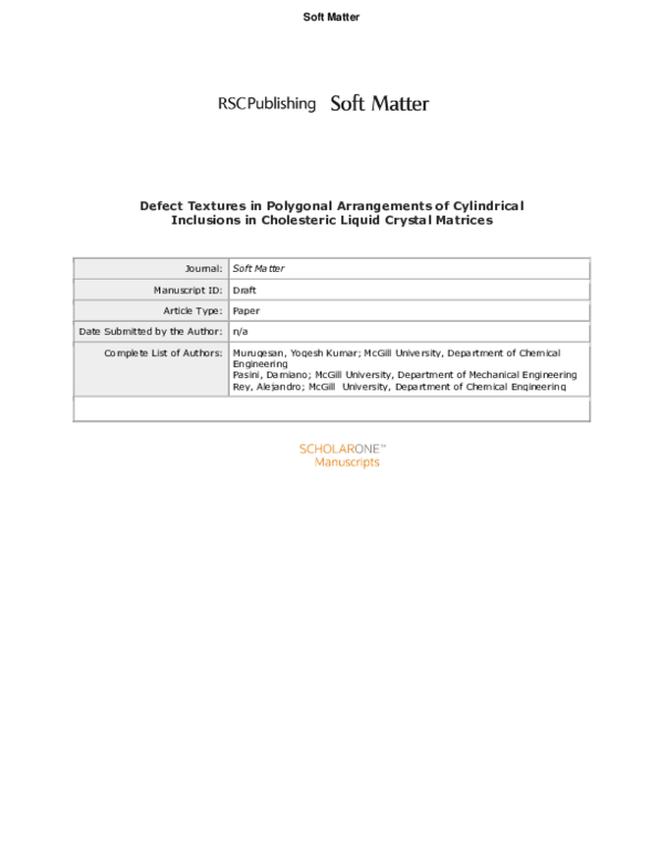 (PDF) Defect textures in polygonal arrangements of cylindrical ...