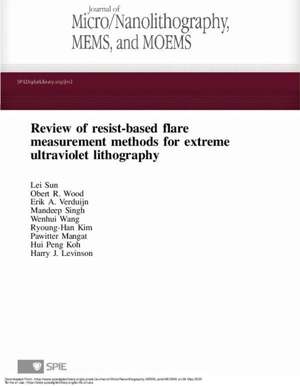 (PDF) Review of resist-based flare measurement methods for extreme ...