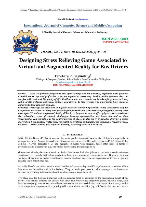 (PDF) Designing Stress Relieving Game Associated to Virtual and ...