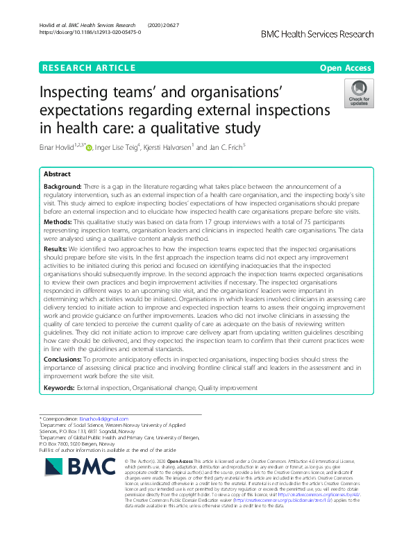 (PDF) Inspecting teams’ and organisations’ expectations regarding ...