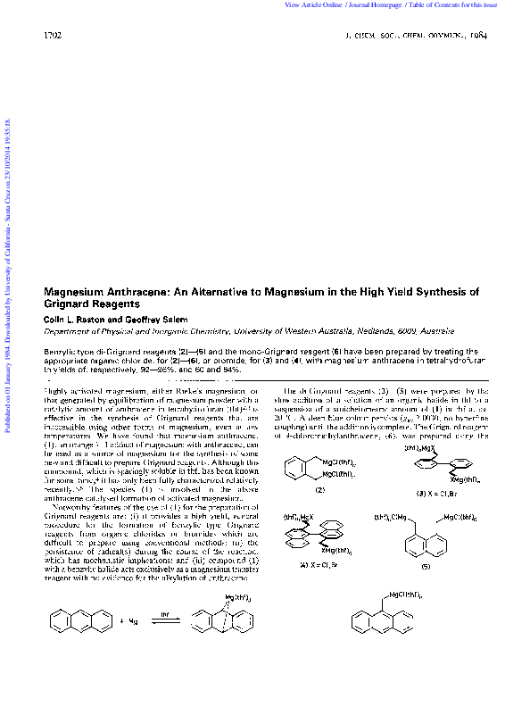 (PDF) Magnesium anthracene: an alternative to magnesium in the high ...
