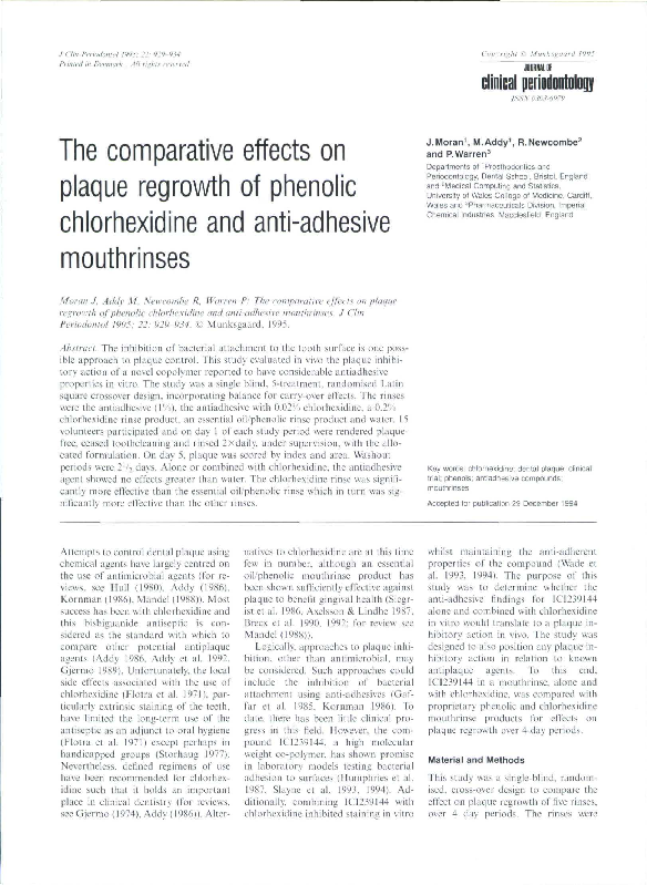 (PDF) The comparative effects on plaque regrowth of phenolic ...