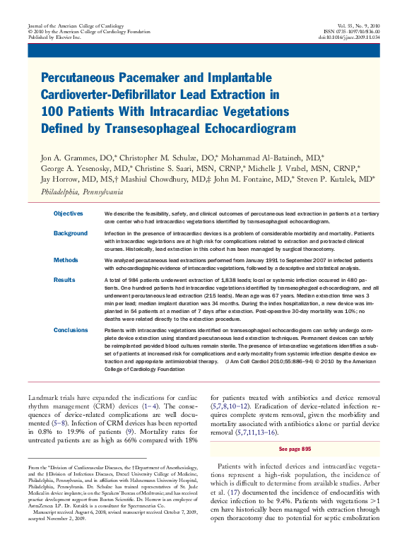 (PDF) Percutaneous Pacemaker and Implantable Cardioverter-Defibrillator ...