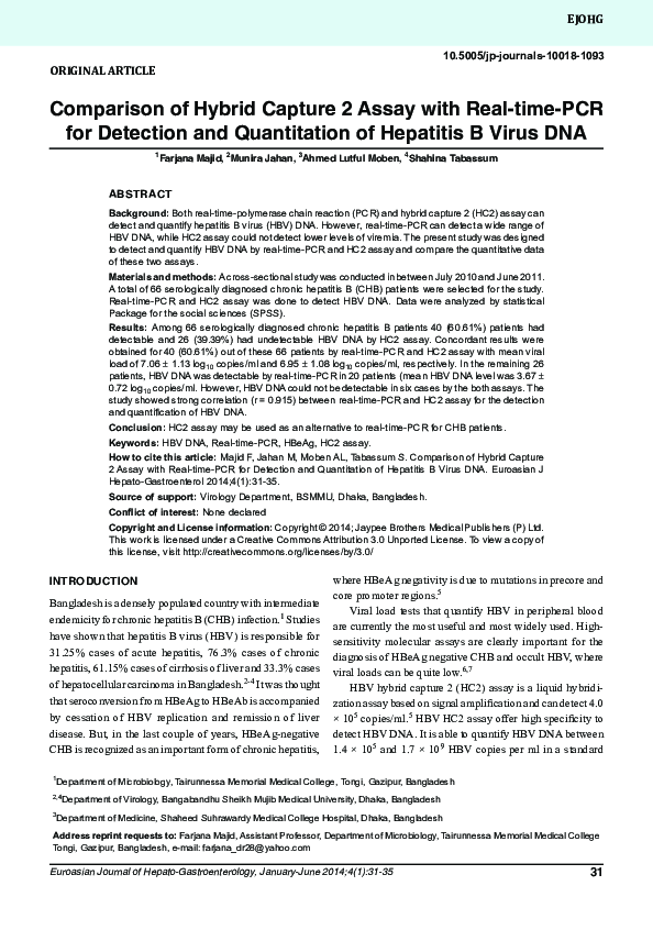 (PDF) Comparison of Hybrid Capture 2 Assay with Real-time-PCR for ...