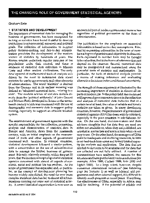 (PDF) The Changing Role of Government Statistical Agencies
