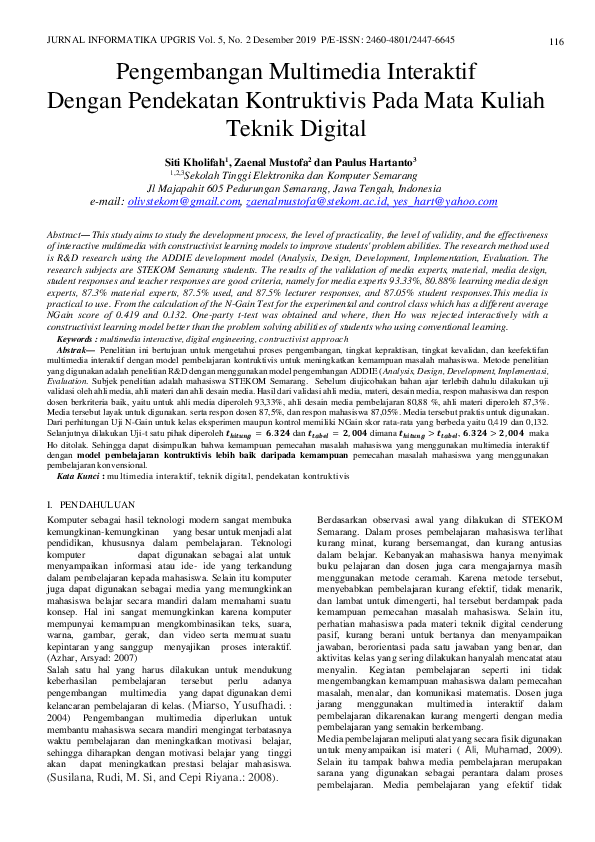 (PDF) Pengembangan Multimedia Interaktif Dengan Pendekatan Kontruktivis Pada Mata Kuliah Teknik ...