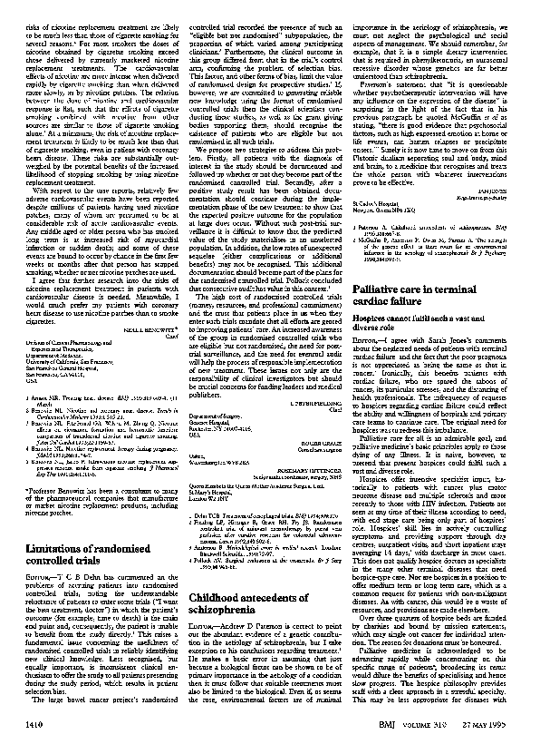 (PDF) Limitations of randomised controlled trials