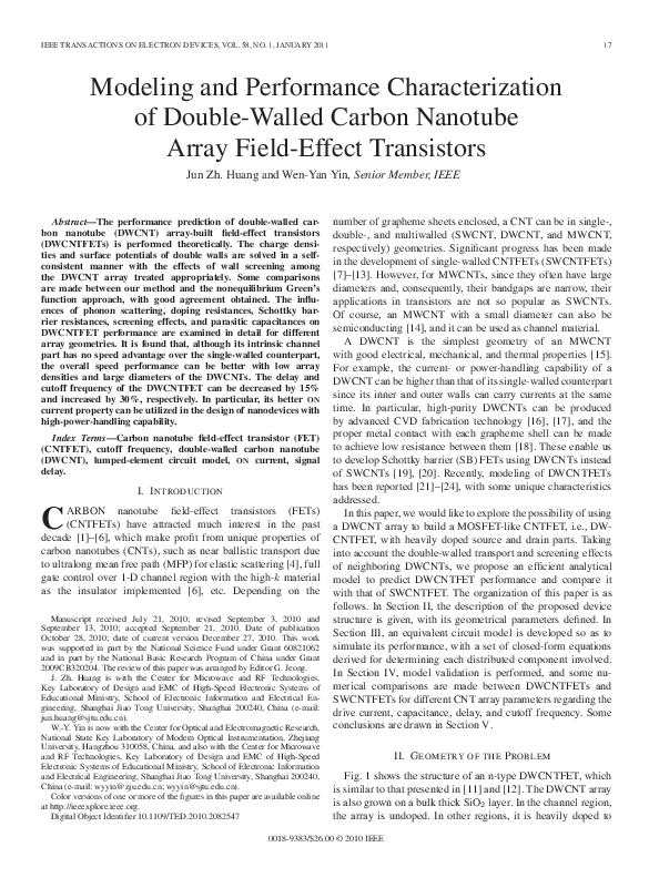 (PDF) Modeling and Performance Characterization of Double-Walled Carbon ... (PDF) Modeling and Performance Characterization of Double-Walled Carbon ...