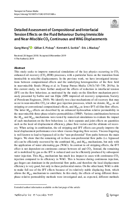 (PDF) Detailed Assessment of Compositional and Interfacial Tension ...