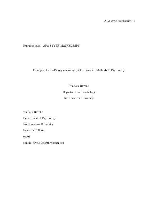 (PDF) What an APA paper looks like