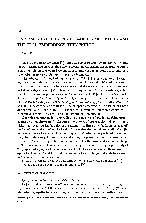 (PDF) On some strongly rigid families of graphs and the full embeddings they induce
