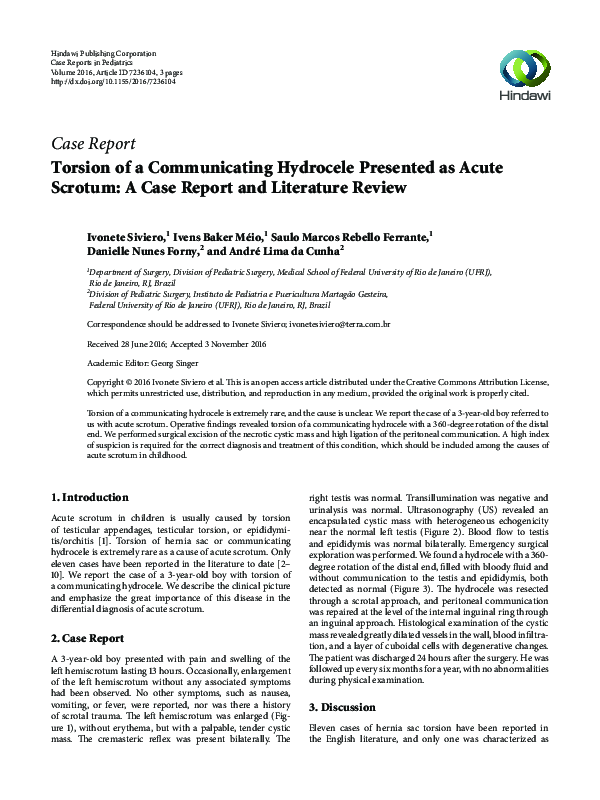 (PDF) Torsion of a Communicating Hydrocele Presented as Acute Scrotum ...