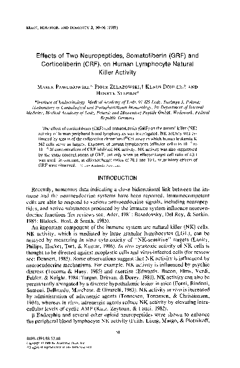 (PDF) Effects of two neuropeptides, somatoliberin (GRF) and ...