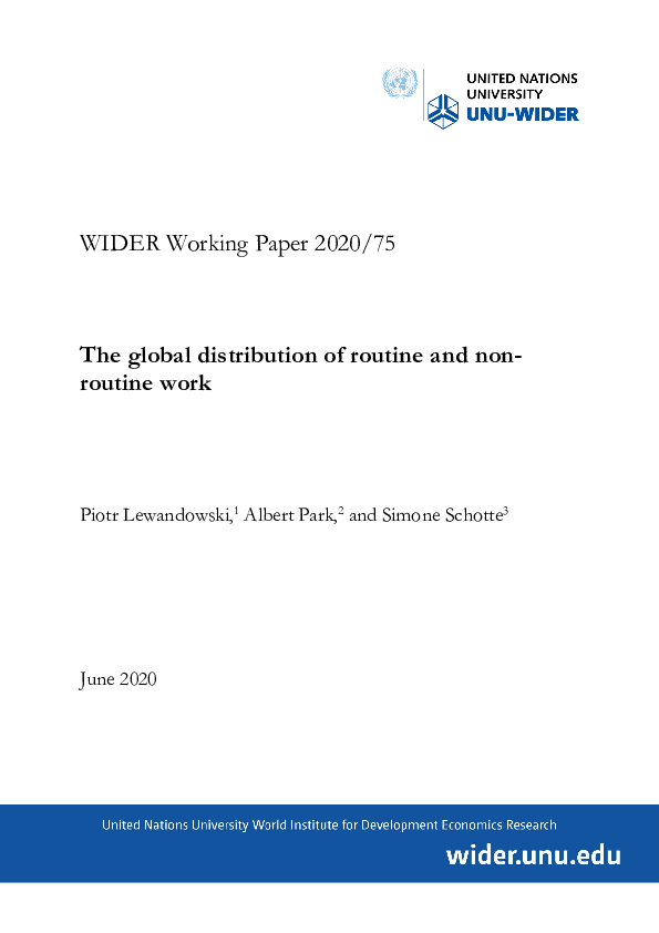 (PDF) The global distribution of routine and non-routine work