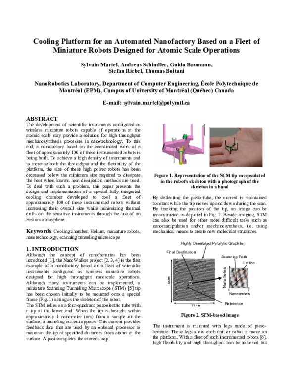 (PDF) Cooling Platform for an Automated Nanofactory Based on a Fleet of Miniature Robots ...