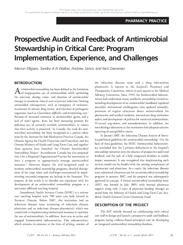 (PDF) Prospective audit and feedback of antimicrobial stewardship in ...